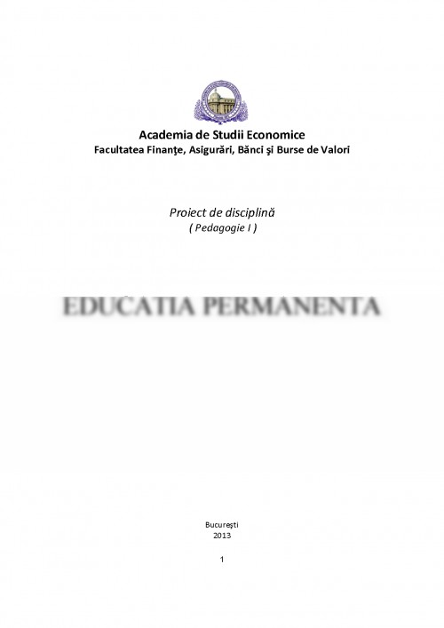 Referat: Educația permanentă (#312202)