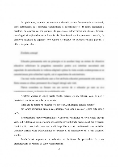 Referat: Educația permanentă (#312202)