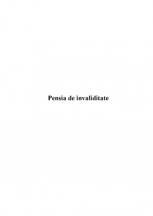 Referat: Pensia de Invaliditate (#312365)