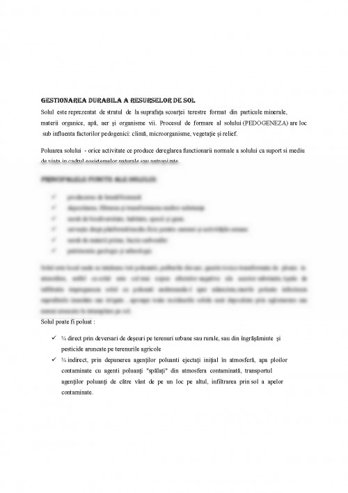 Referat: Gestionarea durabilă a resurselor de sol (#312758)