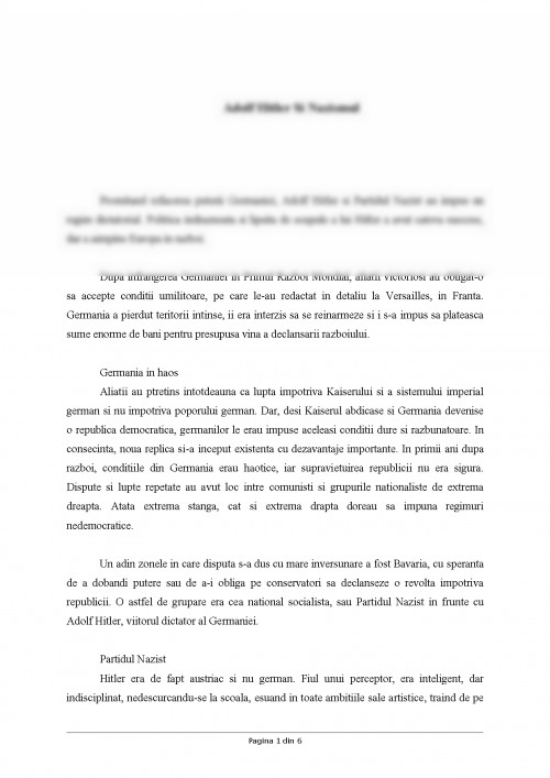 Referat: Hitler și Nazismul (#313996)