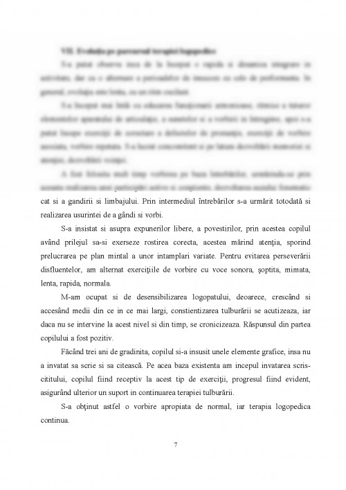 Referat: Studiu de caz logopedie (#314461)
