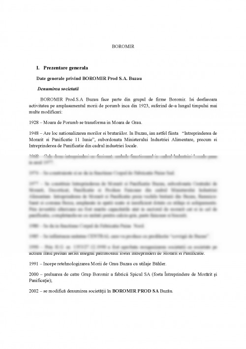 Proiect: Sistemul logistic al intreprinderii agroalimentare SC Boromir ...