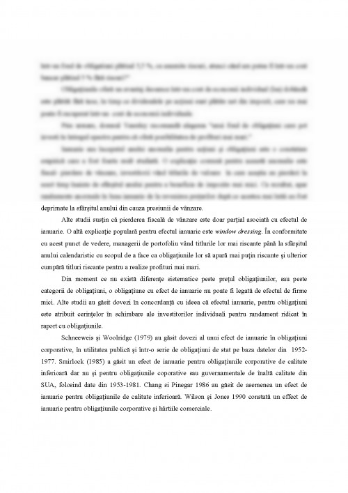 Referat: Efectul Ianuarie pentru Obligațiuni Corporative Individuale ...