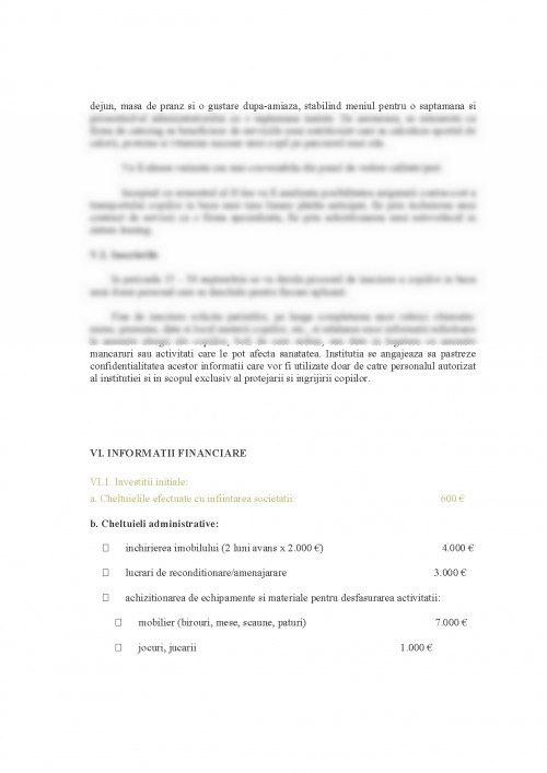 Proiect: Plan de afaceri - grădinița particulară Silamana (#317577)