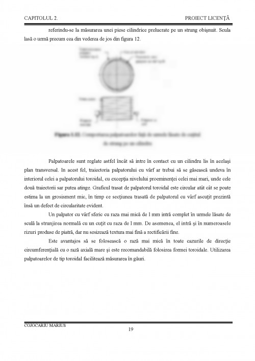 Licența: Abaterea de la circularitate a suprafețelor elementare ...