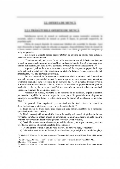 Licența: Prezentarea trăsăturilor pieței muncii și a ofertei locurilor ...