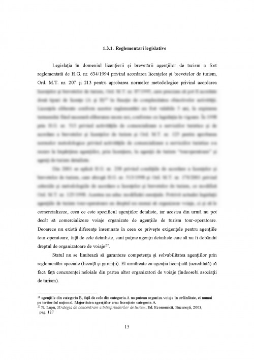 Licența: Pachețele de servicii turistice într-o agenție de turism (#322050)