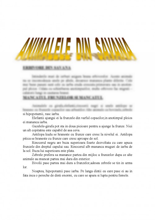Referat: Animalele din savană (#322629)