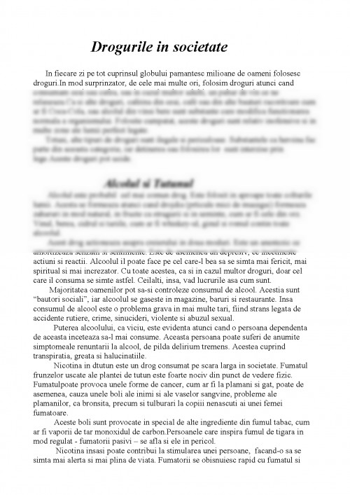 Referat: Drogurile în societate (#322684)