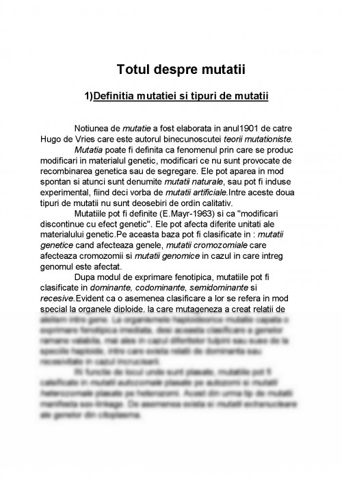 Referat: Mutațiile (#322746)