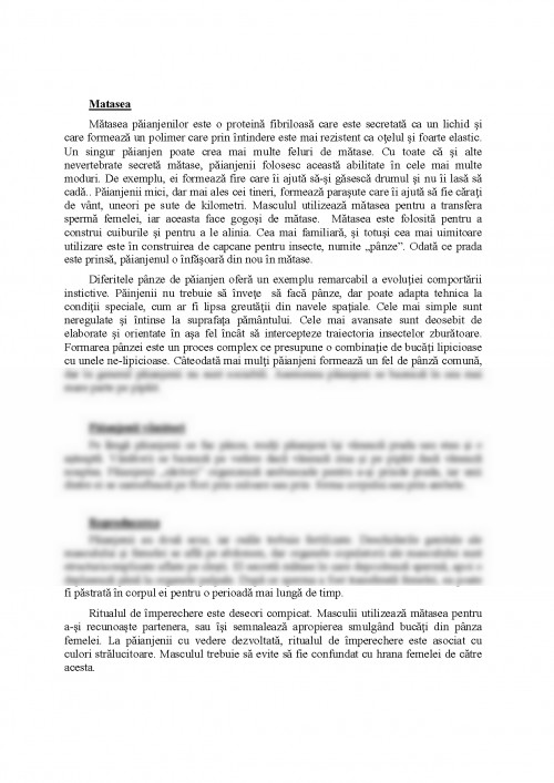 Referat: Păienjenii (#322758)