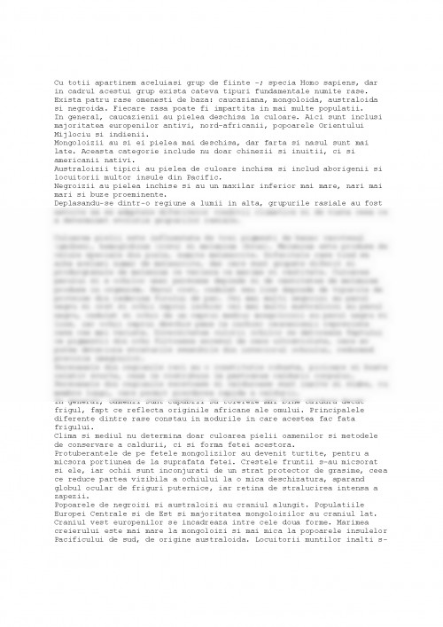 Referat: Rasele umane (#323061)