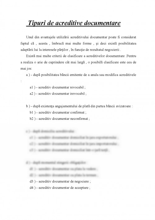 Referat: Tipuri de acreditive documentare (#323295)