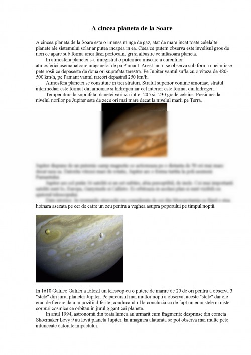 Referat: A cincea planetă de la soare (#323686)