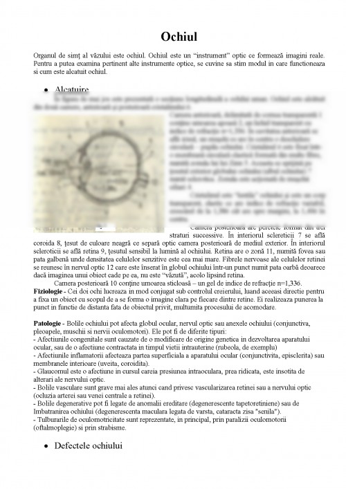 Referat: Organul de simț al vederii (#323844)