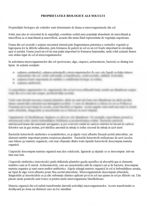 Referat: Rolul microorganismelor în formarea solului (#323892)