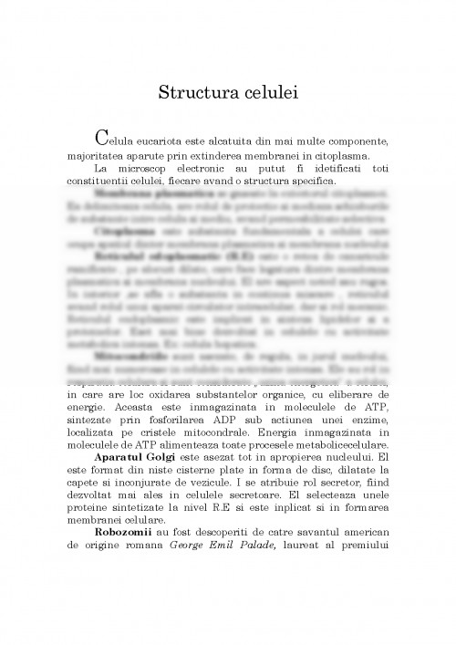 Referat: Structura celulei (#323910)