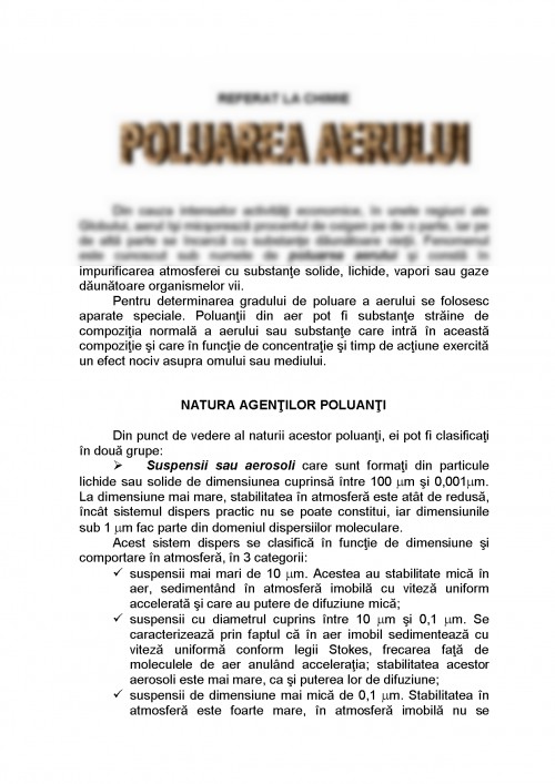Referat: Poluarea aerului (#324022)