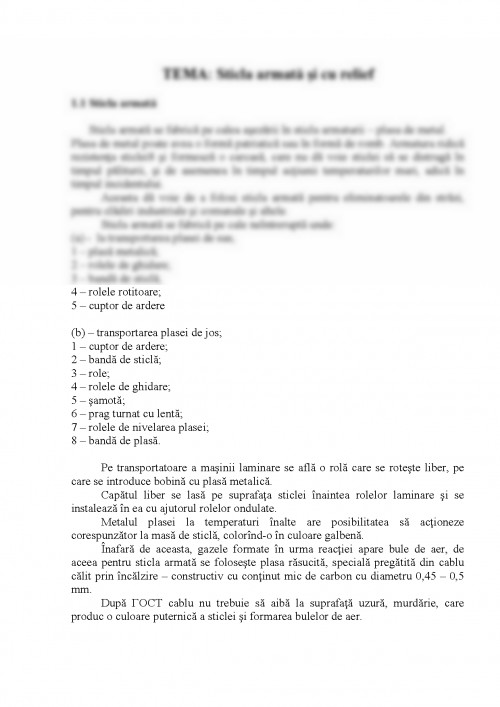Referat: Sticla armată și cu relief (#324091)