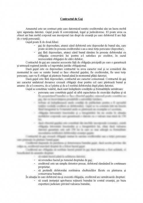 Referat: Contractul de gaj (#324147)