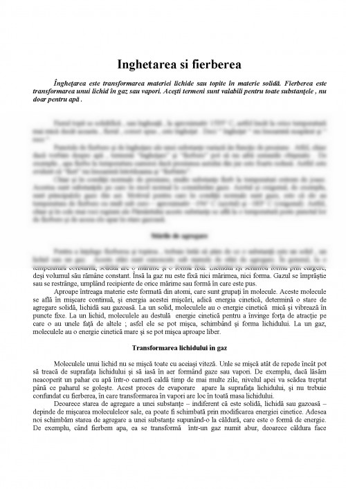 Referat: Înghețarea și fierberea (#325002)