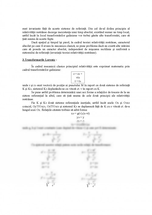 Referat: Teoria relativității restrânse (#325115)