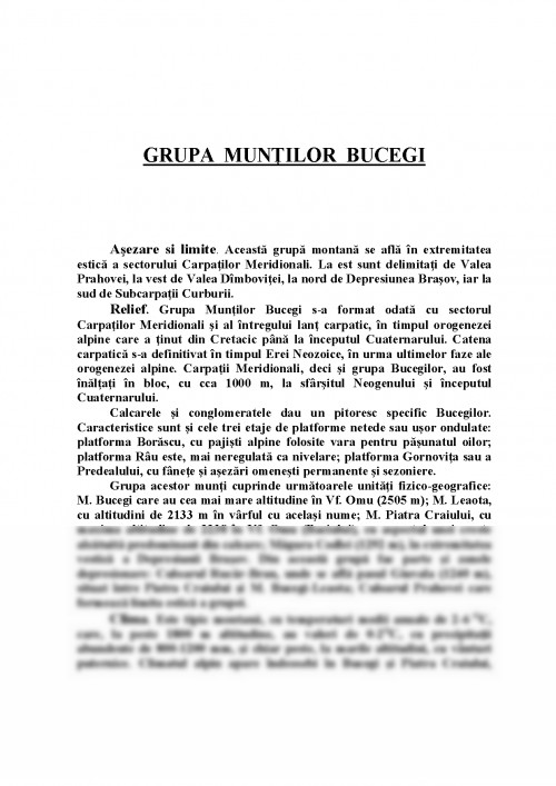 Referat: Grupa munților Bucegi (#325348)