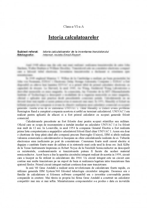 Referat: Istoria Calculatoarelor (#325684)