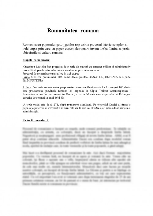 Referat: Romanitatea română (#326171)