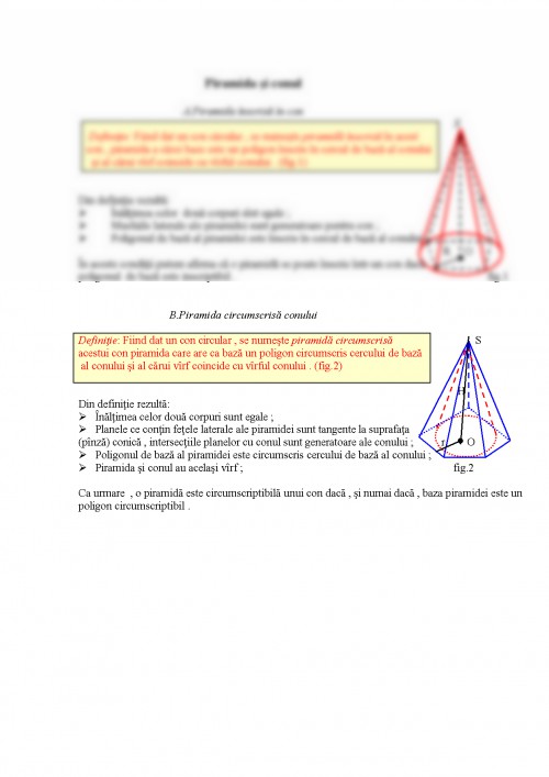 Referat: Piramida și conul - probleme și rezolvări (#326396)