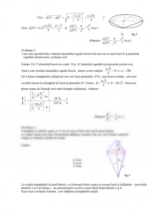 Referat: Piramida și conul - probleme și rezolvări (#326396)