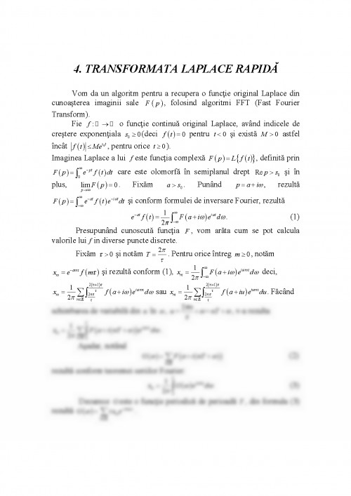 Referat: Transformata Laplace Rapidă (#326414)
