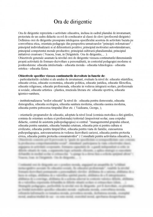 Referat: Ora de dirigenție (#326810)