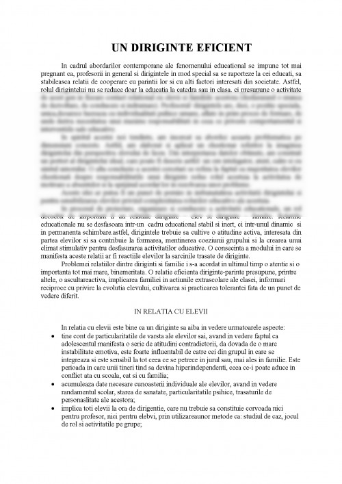 Referat: Un diriginte eficient (#326881)