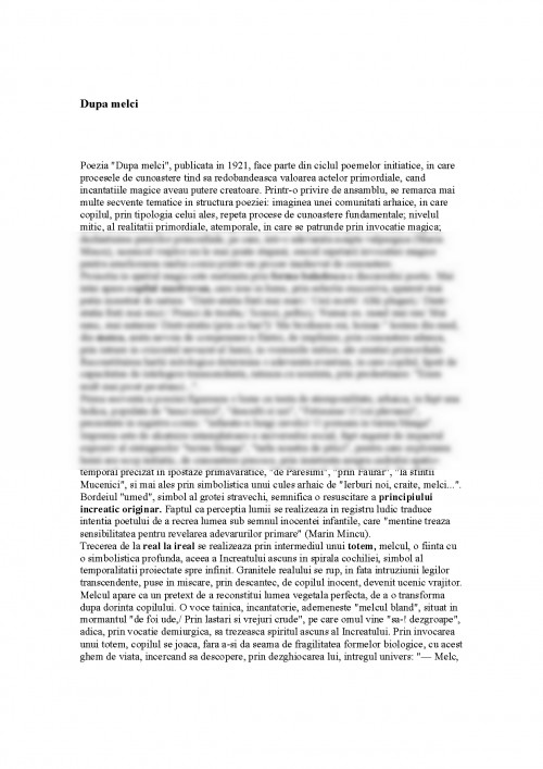 Referat: După melci (#327368)