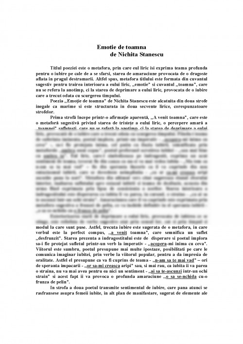 Referat: Emoție de toamnă (#327384)