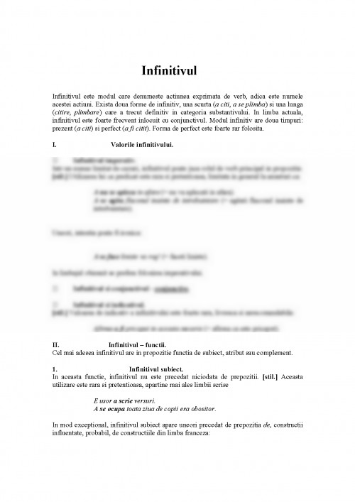 Referat: Infinitivul (#327547)