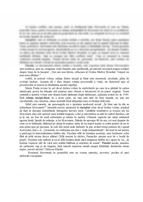 Referat: Relația incipit-final în Moromeții (#328054)