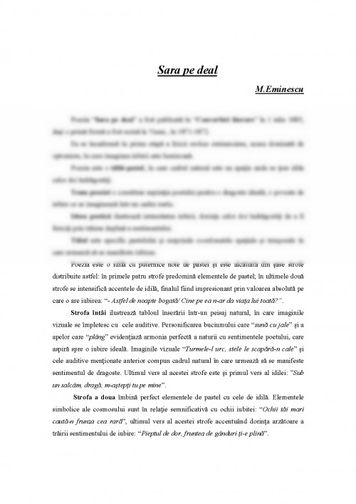 Referat: Sara pe deal (#328088)