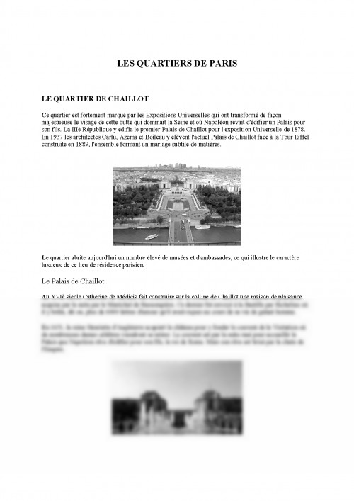 Referat: Les quartiers de Paris (#328267)