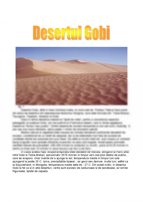 Referat: Deșertul Gobi (#328330)