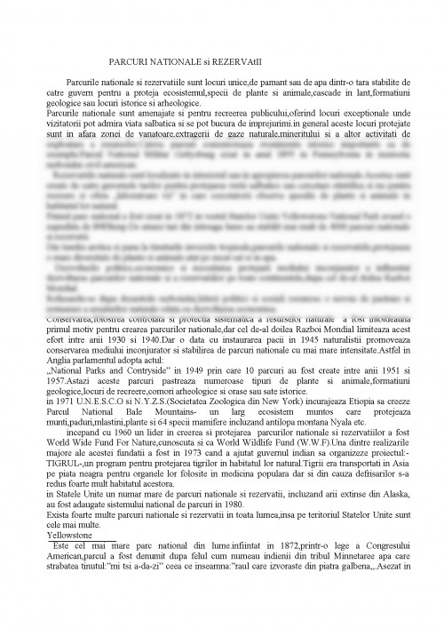 Referat: Parcuri naționale și rezervații (#328398)