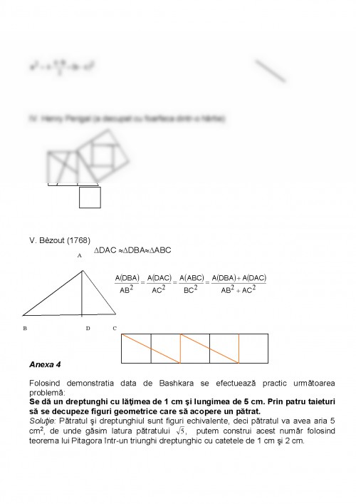 Referat: Aplicații Și Completări La Teorema Lui Pitagora (#328872)