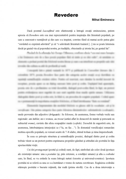 Referat: Revedere De Mihai Eminescu (#329306)