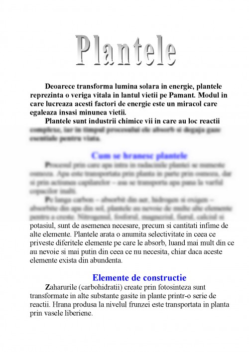 Referat: Plantele (#329504)