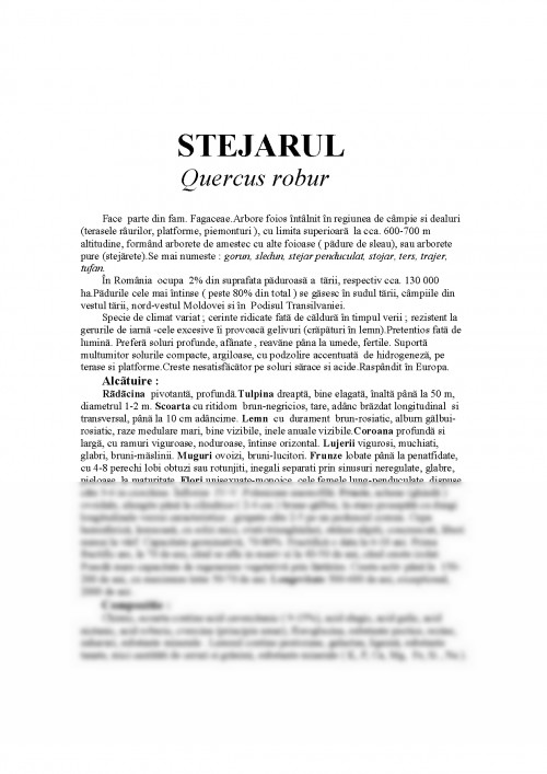 Referat: Stejarul (#329545)