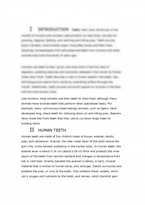 Referat: Teeth Hard Bony Structures (#329552)