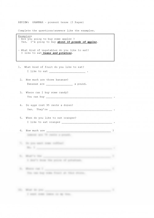 Referat: Grammar Present Tense Pages (#329647)