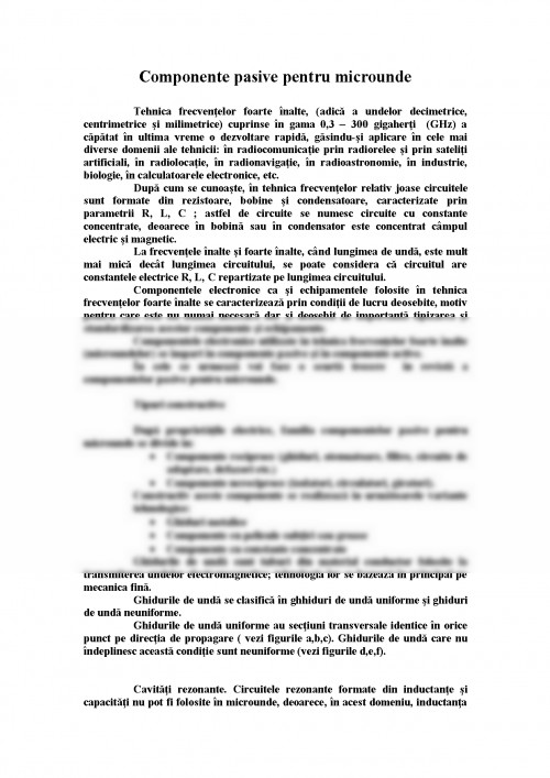 Referat: Componente pasive pentru microunde (#329747)